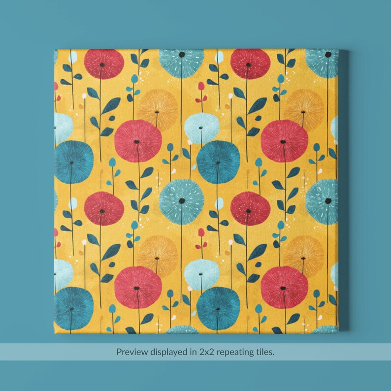 Vibrant Seamless Patterns: Botanical Nature Abstracts, Digital Paper ...