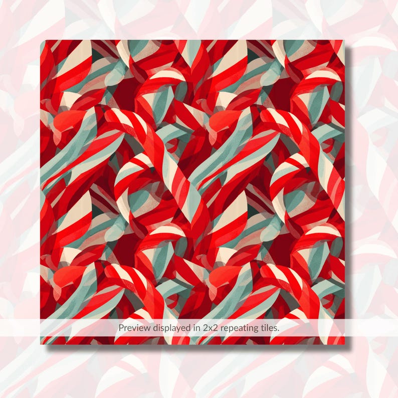 Christmas Seamless Pattern Set: Candy Cane Lines, Digital Paper (12x12 ...
