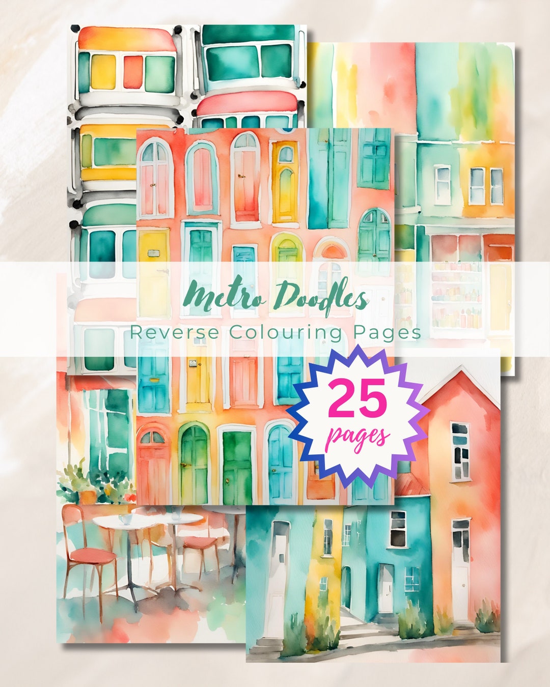 Reverse Colouring Book Instant Download Backward Coloring Activity ...