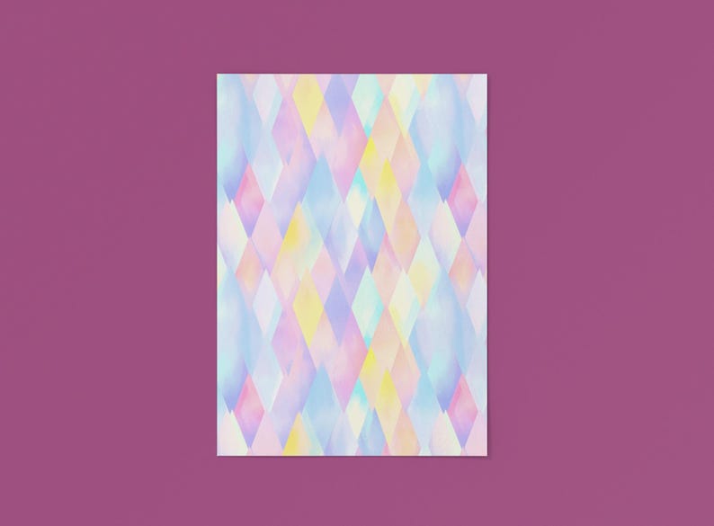 Geometric Seamless Pattern Pack - Pastel Diamonds Abstract Instant ...