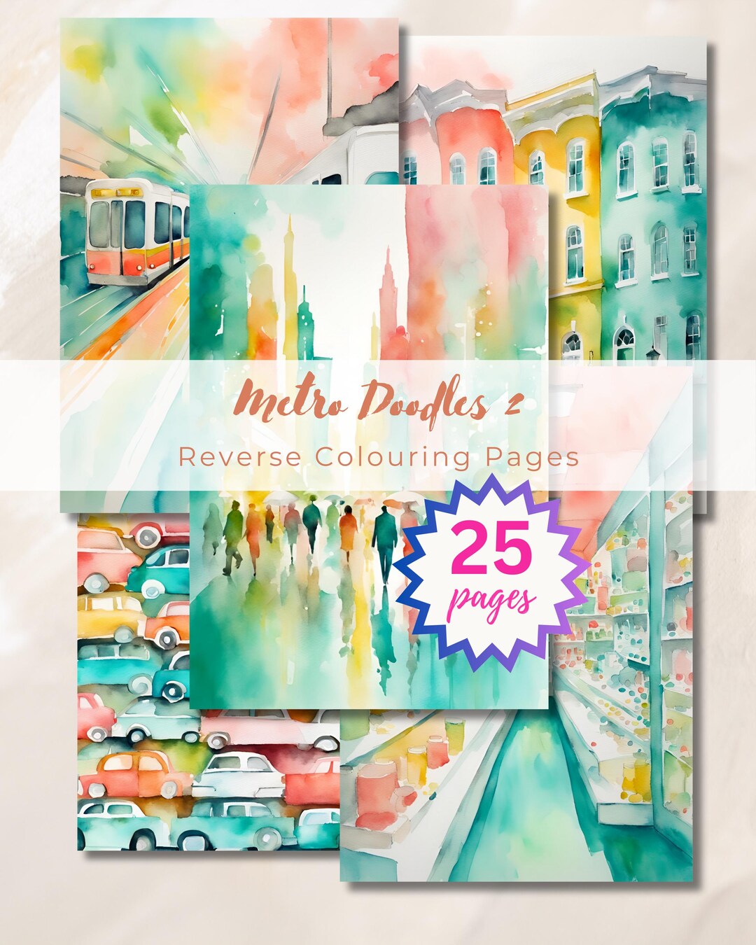 Reverse Colouring Book Instant Download Backwards Coloring Activity ...