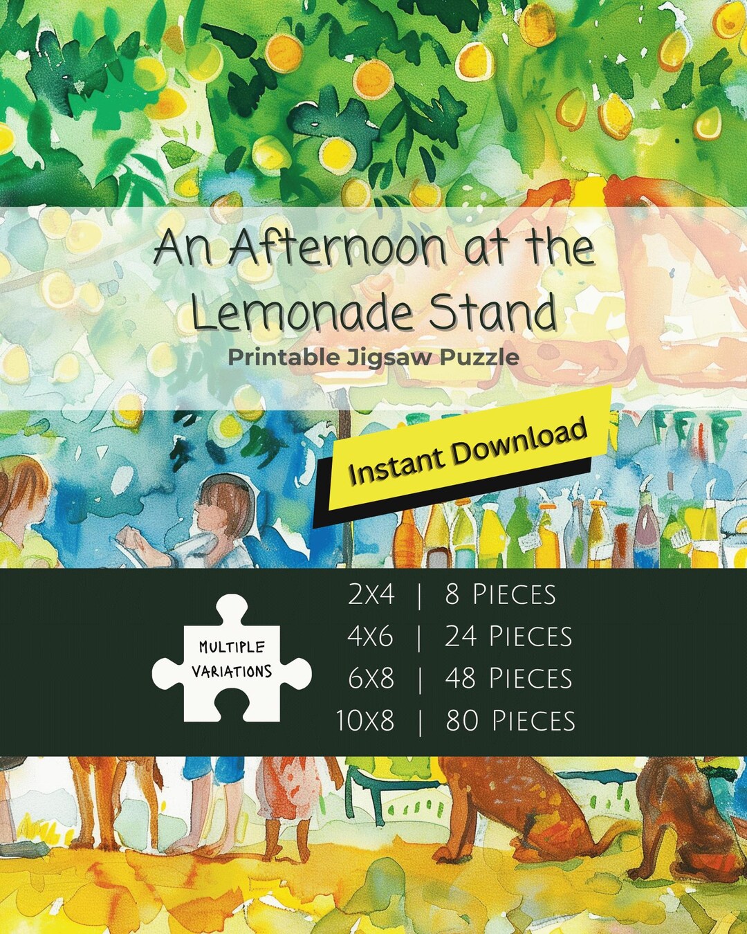 Printable Jigsaw Puzzle Kit– an Afternoon at the Lemonade Stand ...