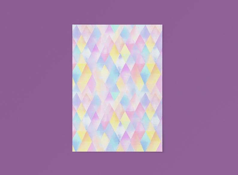 Geometric Seamless Pattern Pack - Pastel Diamonds Abstract Instant ...