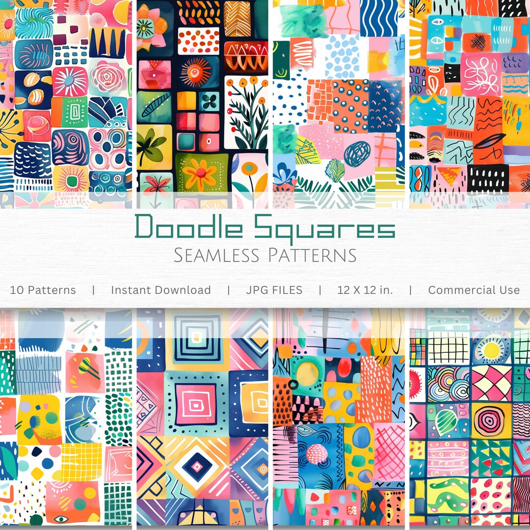 Seamless Pattern Digital Paper Nature Theme Instant Download Colourful ...