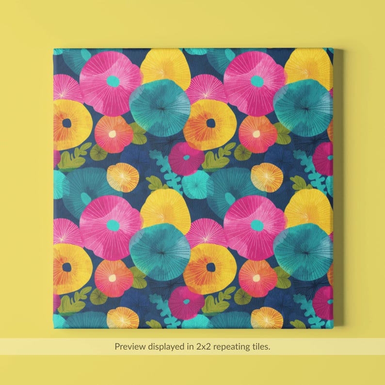 Vibrant Seamless Patterns: Botanical Nature Abstracts, Digital Paper ...
