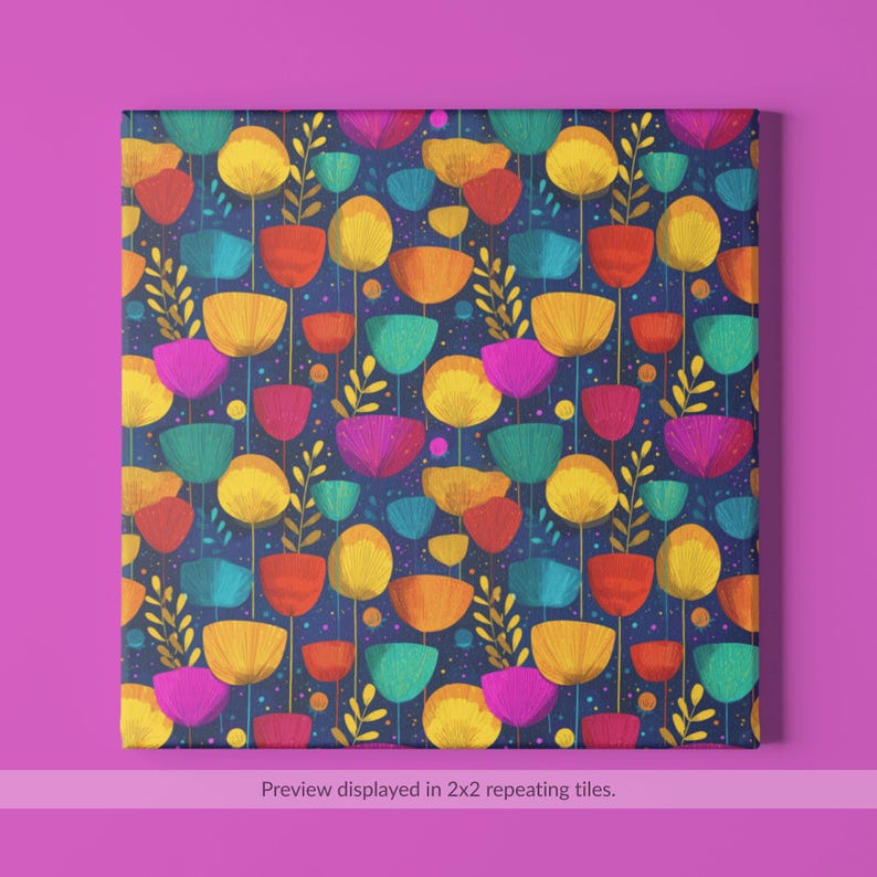 Vibrant Seamless Patterns: Botanical Nature Abstracts, Digital Paper ...