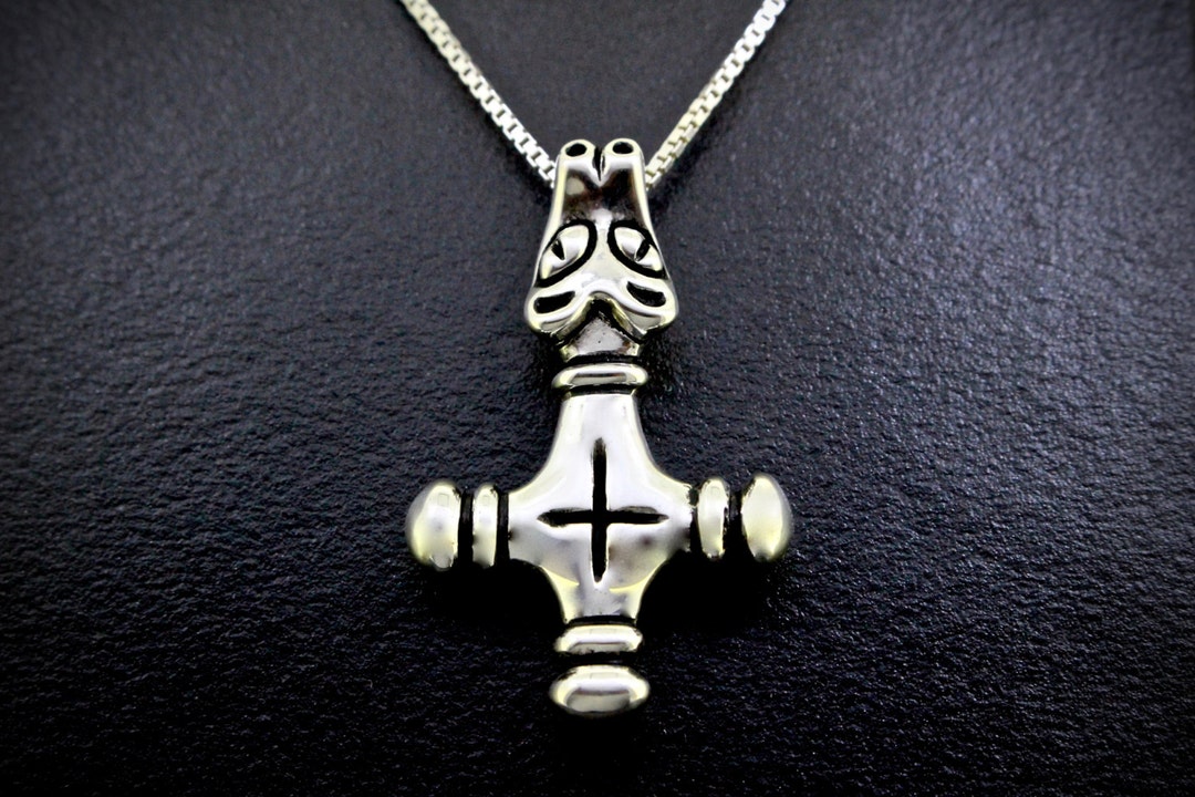 Viking Wolf Cross in Sterling Silver - Etsy