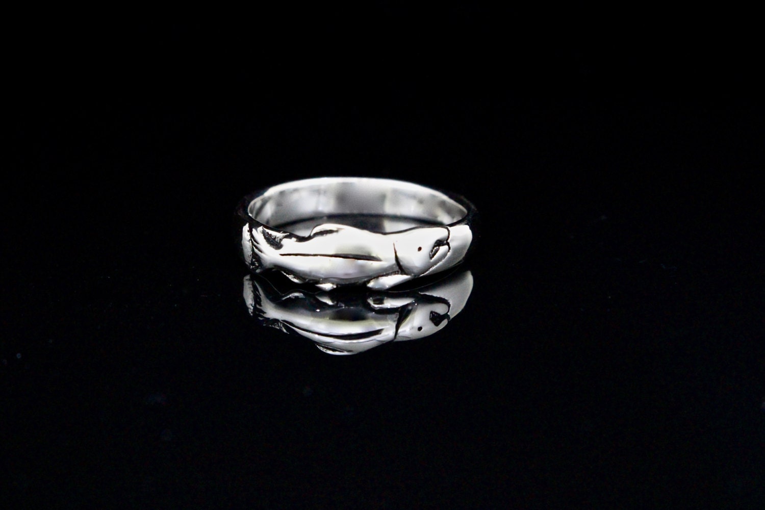 Salmon Profile Ring Eco Friendly Sterling Silver Ringsalmon - Etsy
