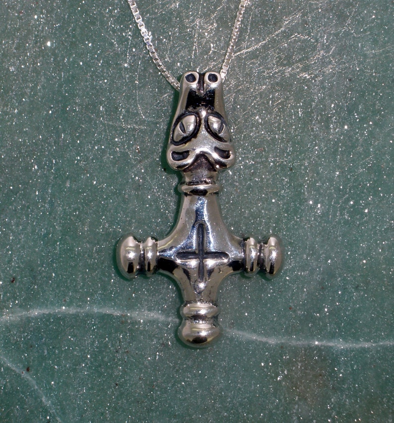 Viking Wolf Cross in Sterling Silver - Etsy