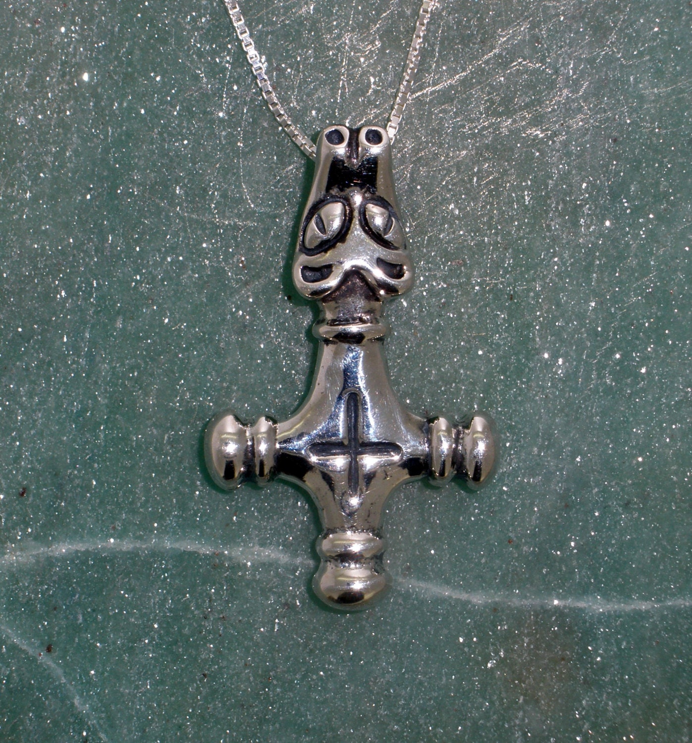 Viking Wolf Cross in Sterling Silver - Etsy