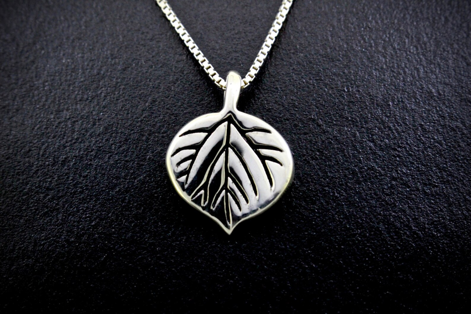 Aspen Leaf Necklace in Sterling Silver | Etsy
