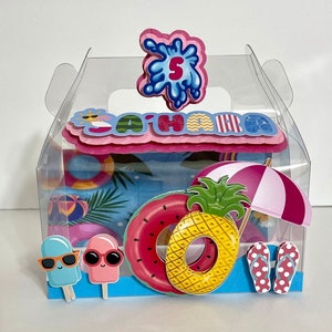 Pink or Primary Colors Pool Party Goodie Box/ Summer Party Favors ...