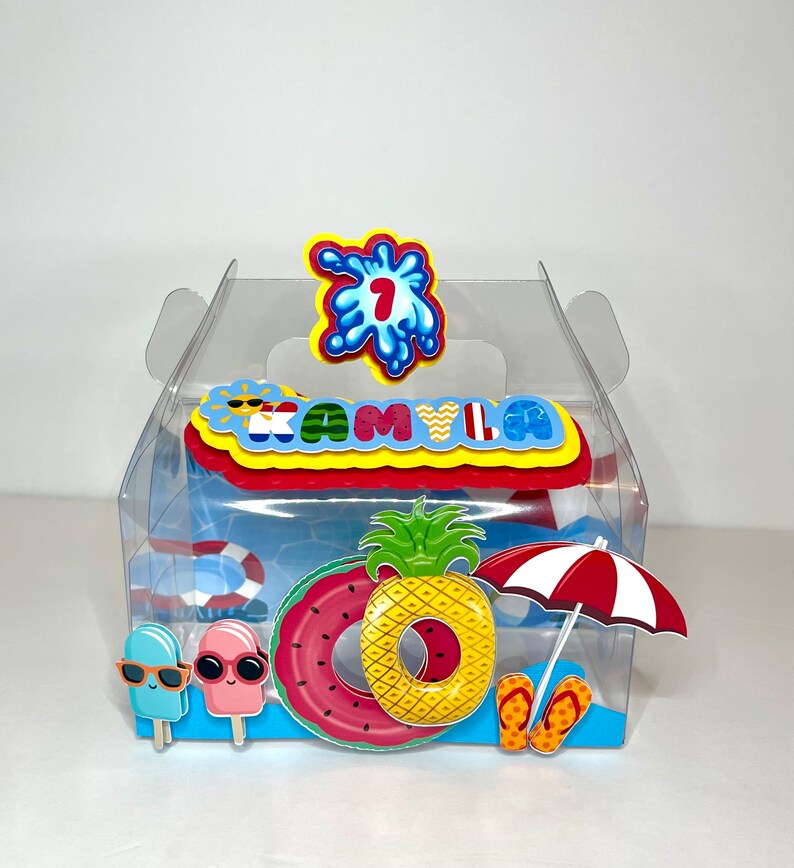 Pink or Primary Colors Pool Party Goodie Box/ Summer Party Favors ...