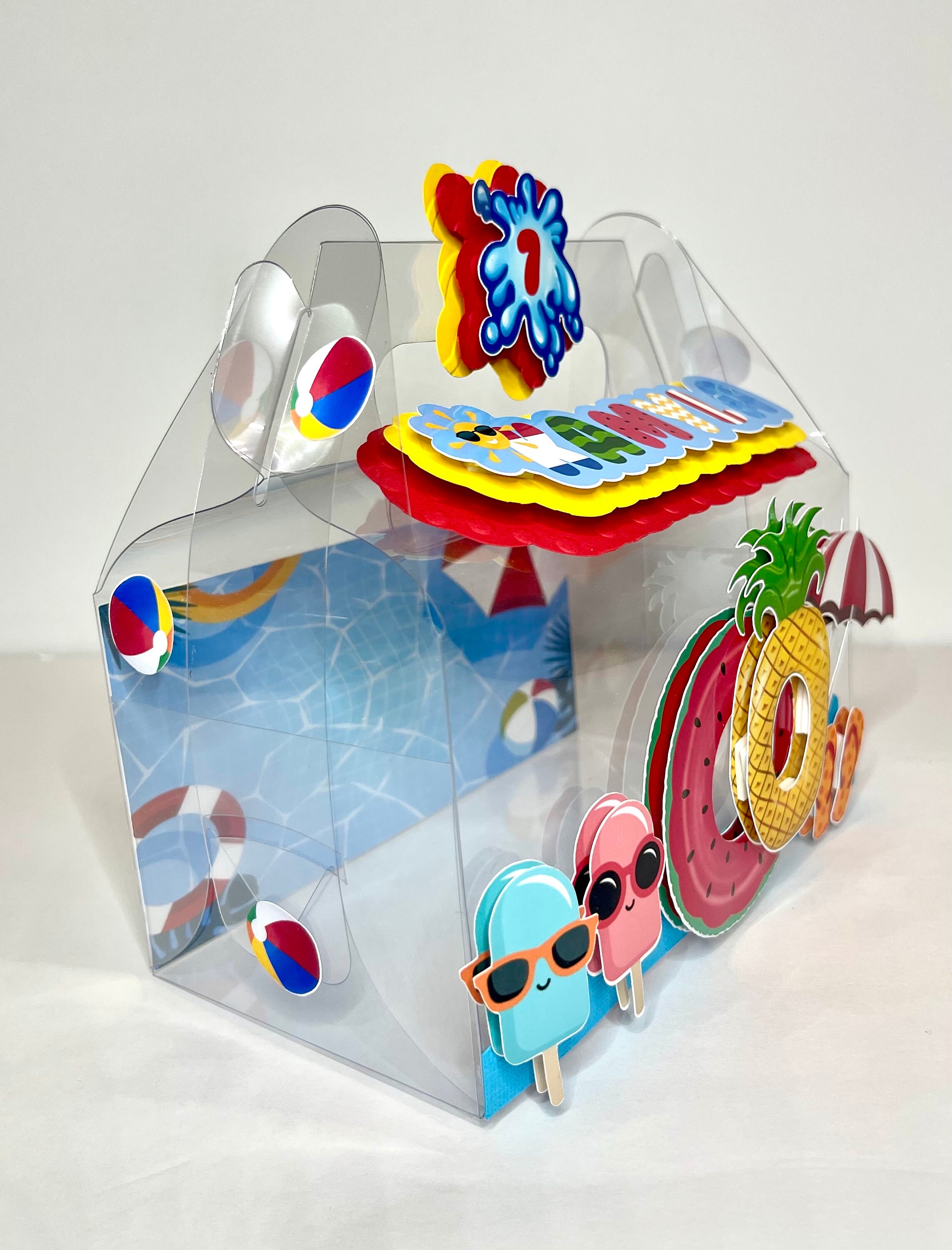 Pink or Primary Colors Pool Party Goodie Box/ Summer Party Favors ...