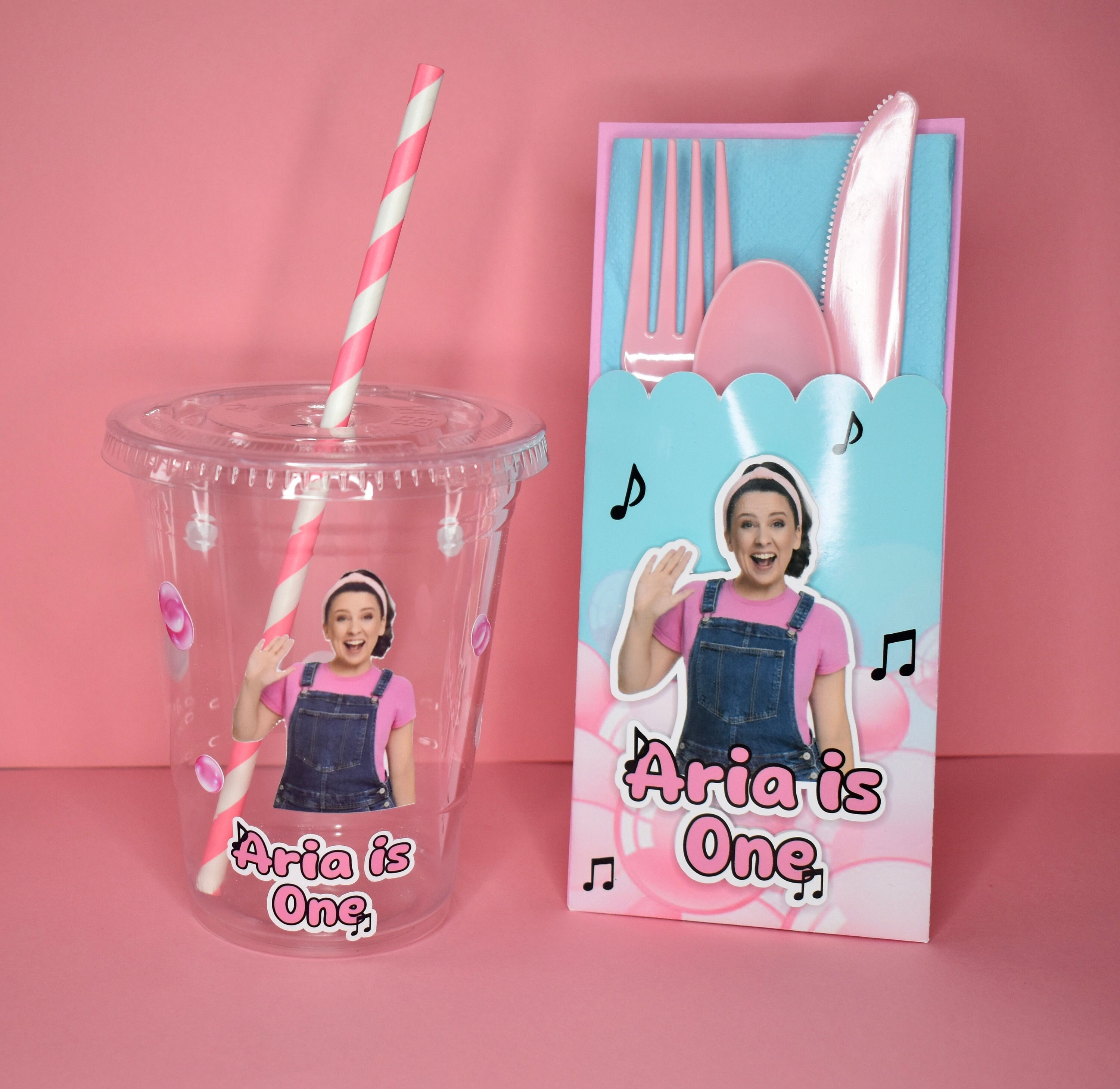 Birthday Cups and Cutlery Pouch/ Ms. Rachel Birthday Cutlery Pouch and ...