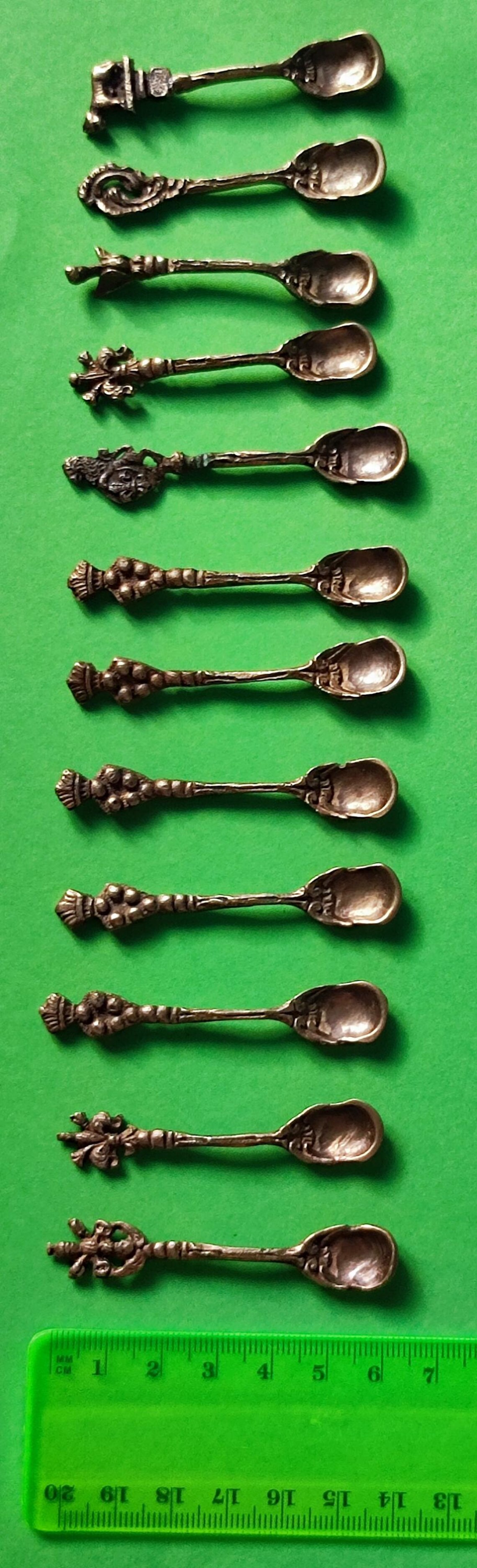 Vintage Antique Brass Spoons Mini Set of 12 Marked Italy. - Etsy