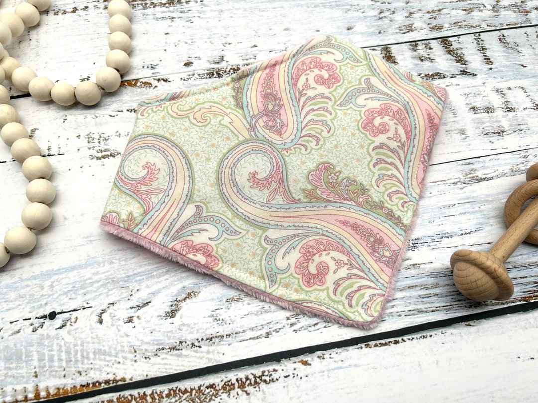 Bandana Baby Bib, Pretty Paisley Baby Bib, Handmade Baby Bib, Baby Girl ...