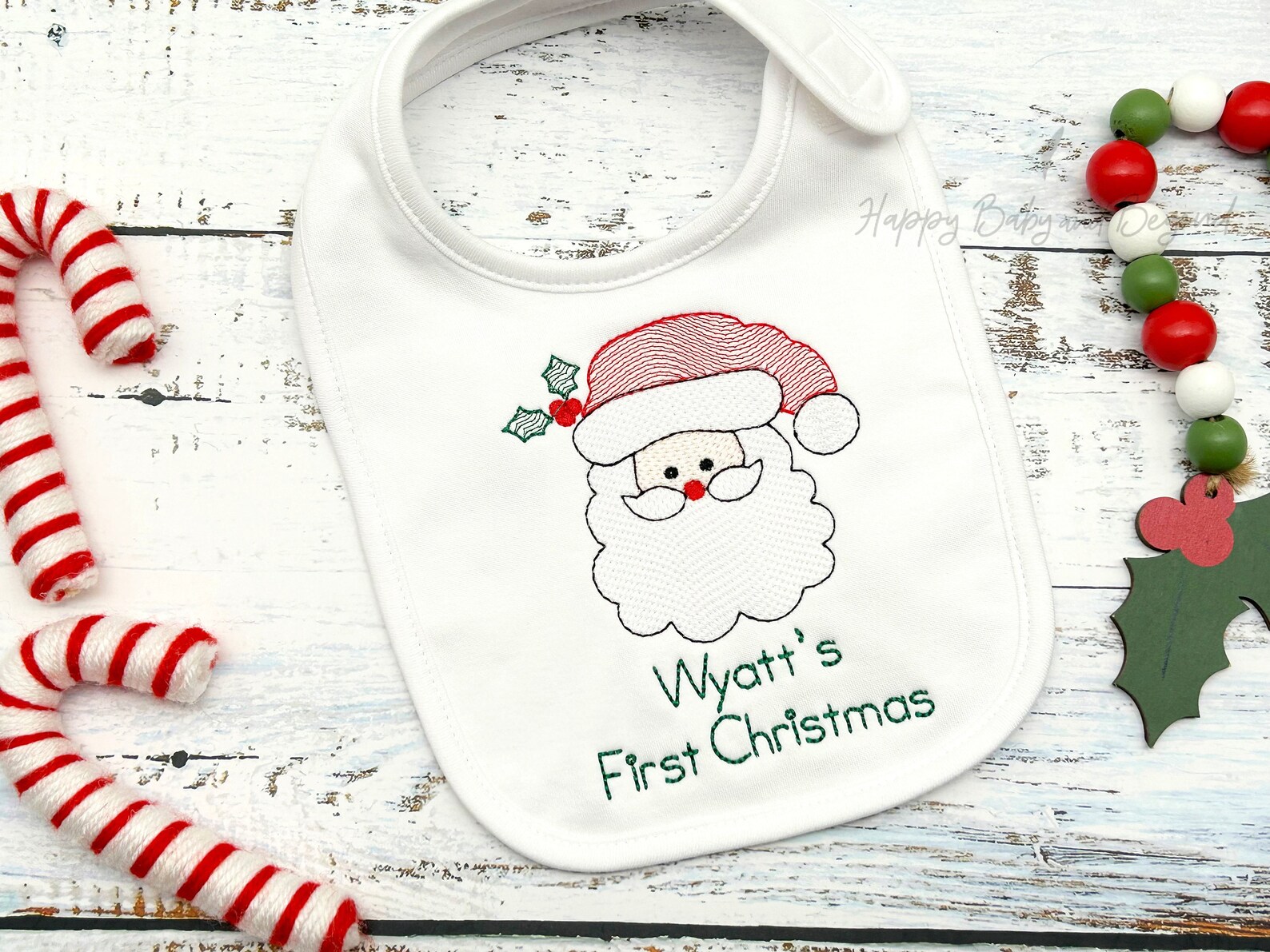 Personalized Baby Bib, Santa Christmas Bib, Christmas Baby Bib ...