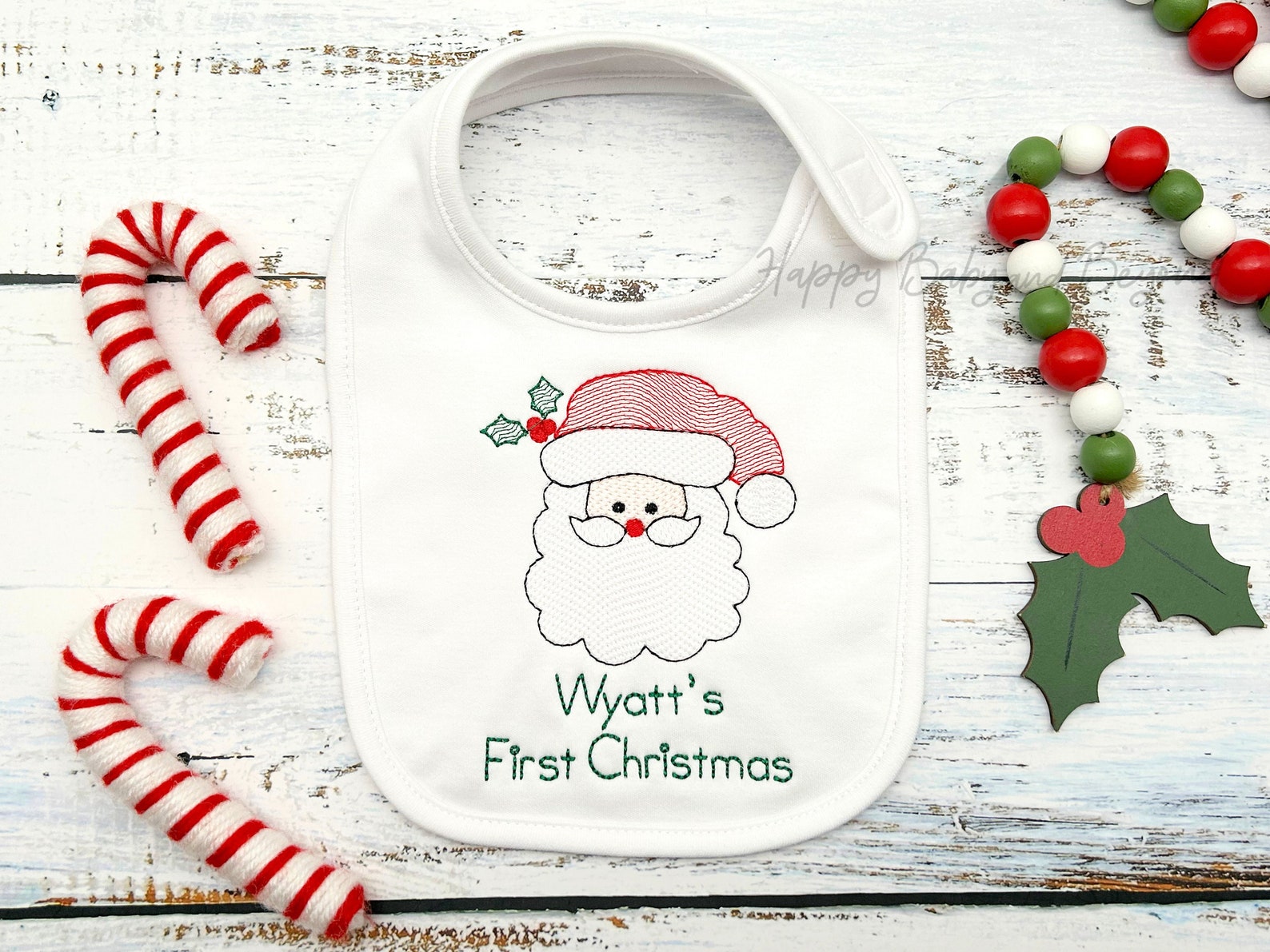 Personalized Baby Bib, Santa Christmas Bib, Christmas Baby Bib ...