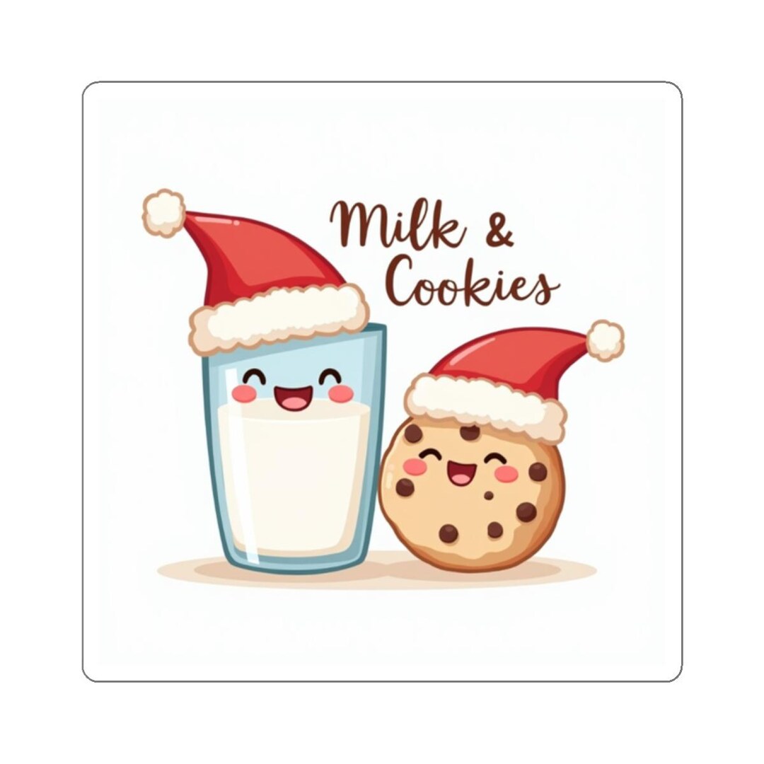 Cute Milk and Cookies Kiss-cut Stickers, Holiday Decor, Kids Room ...