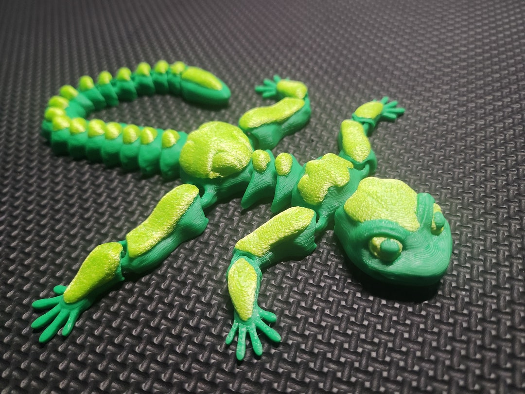 Fuzzy Gecko Green and Silk Neon Green Flexi Articulate - Etsy