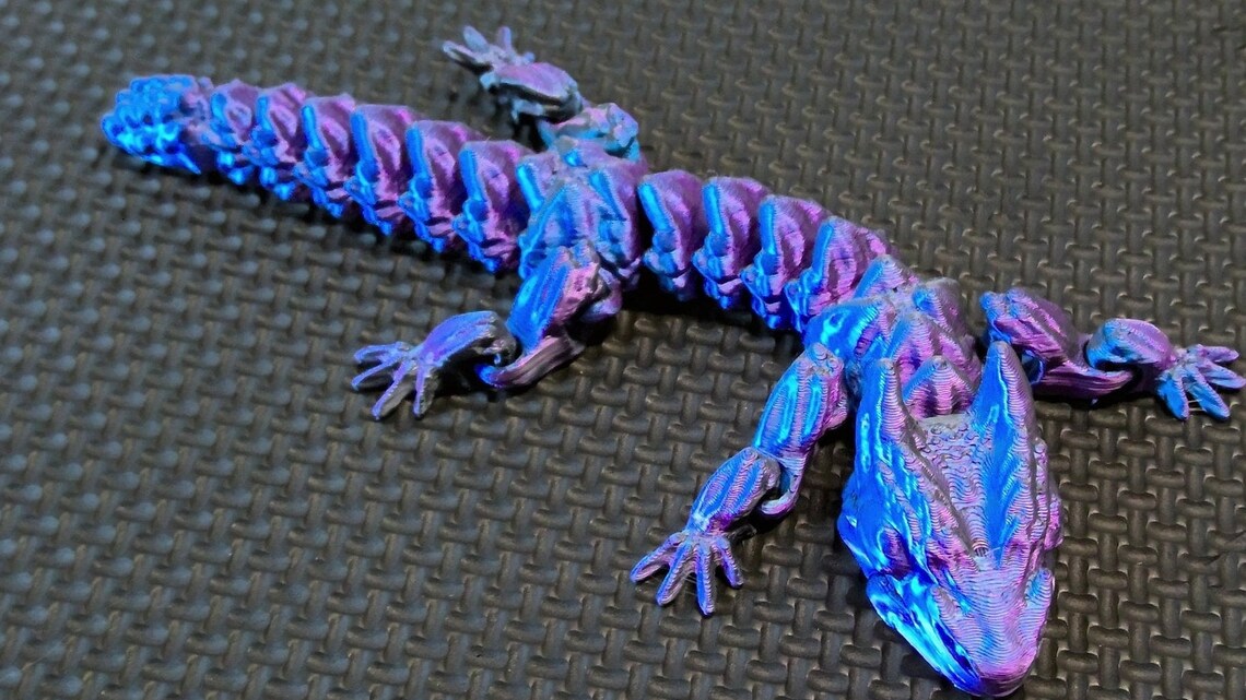 Little Grass Dragon - Tricolor (blue, Black, Purple) - Articulated ...