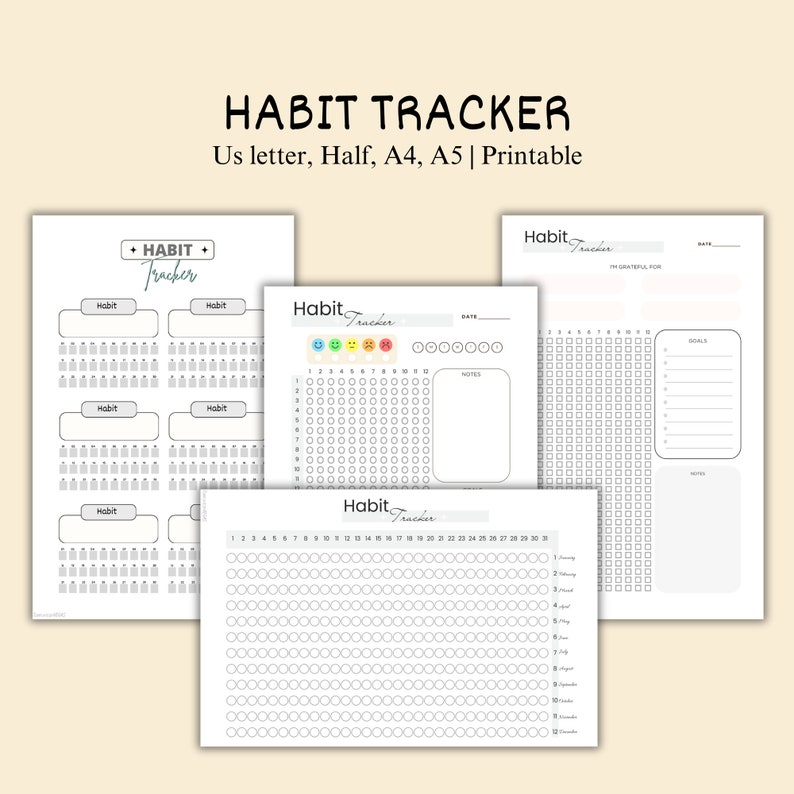 Printable Habit Tracker Goal Planning Habit Development Daily ...