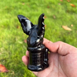 4” Hand-carved Black Obsidian Gargoyle Statue | Winged Guardian ...