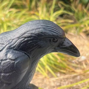 Hand-carved Obsidian Raven Figurine: Gothic Altar Decor, Spiritual Gift ...