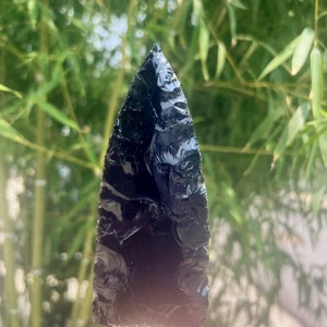 10”handcrafted Obsidian Knife | Unique Black Obsidian Blade With Wooden ...
