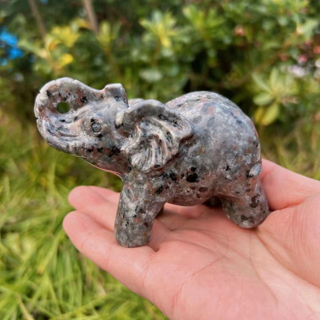 Handcrafted Crystal Elephant Statue | Natural Yooperlite Carvings ...