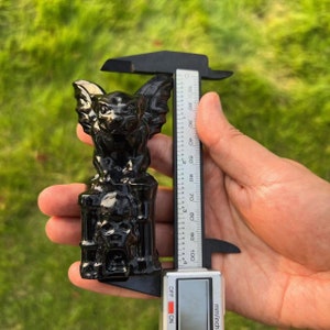 4” Hand-carved Black Obsidian Gargoyle Statue | Winged Guardian ...