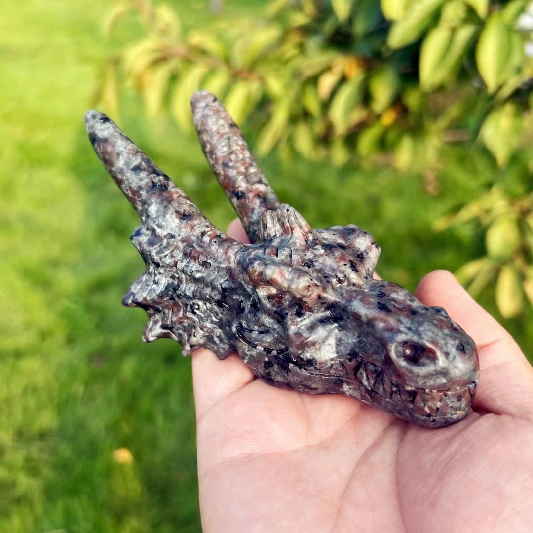 5 Natural Yooperlite Quartz Crystal Dragon Skull Hand-carved Crystal ...