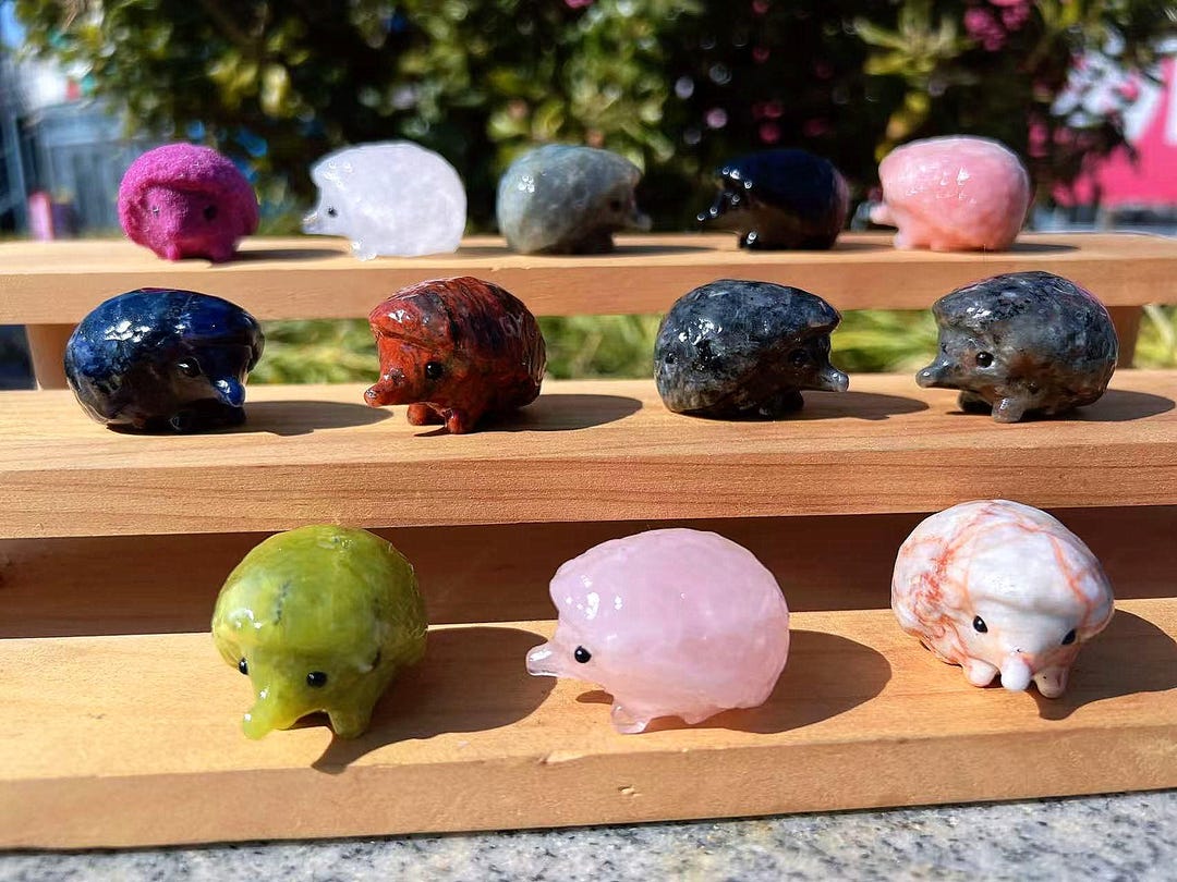 Crystal Hedgehog Sculpture - Unique Handmade Art, Healing Home Decor - Etsy