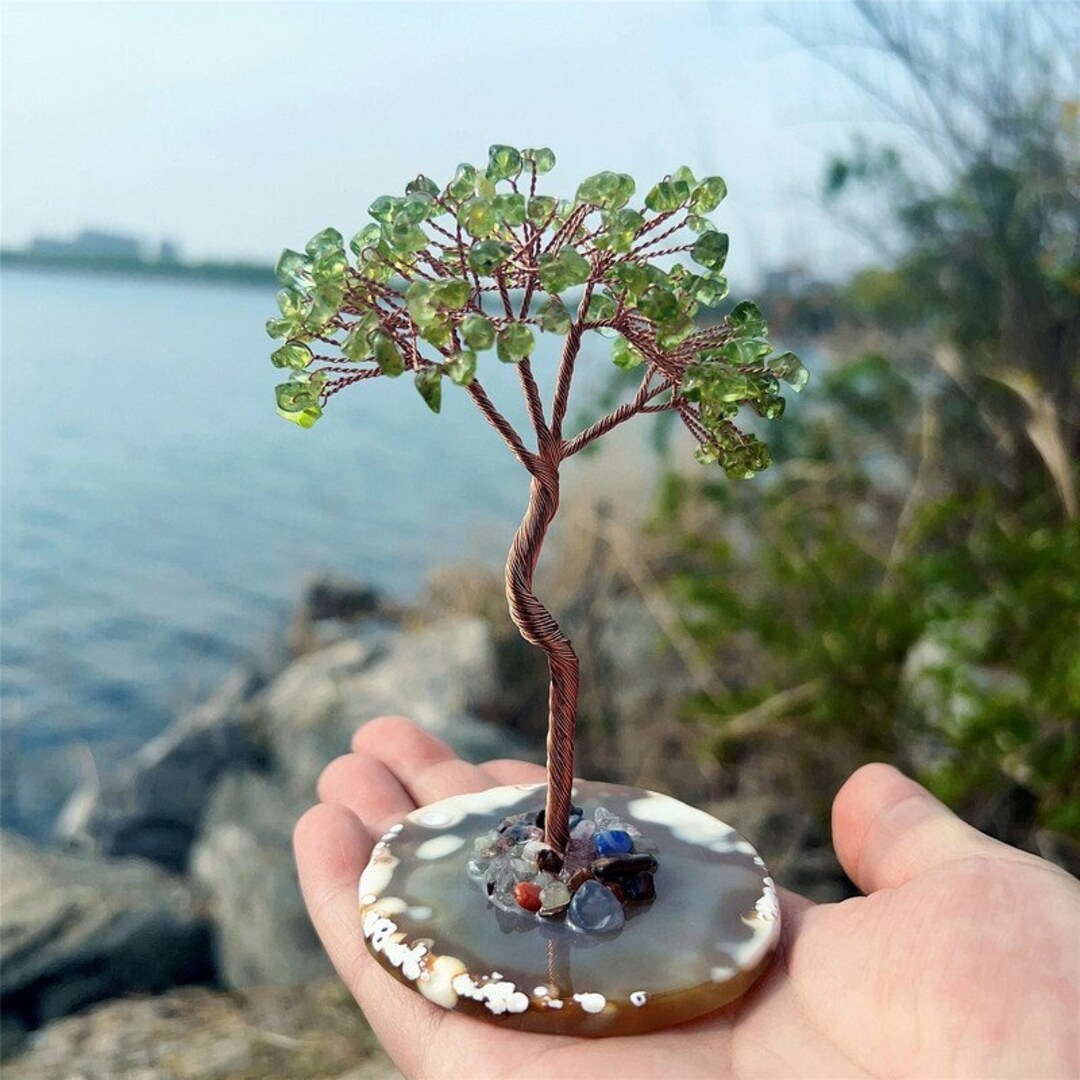 Handmade Crystal Tree of Life - Gemstone Wire Tree Sculpture for Home ...