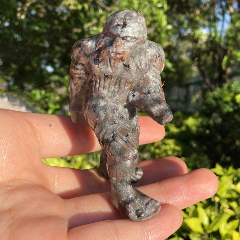 Hand Carved Gemstone Bigfoot Figurine: Unique Wildman Decor (3.1") - Etsy