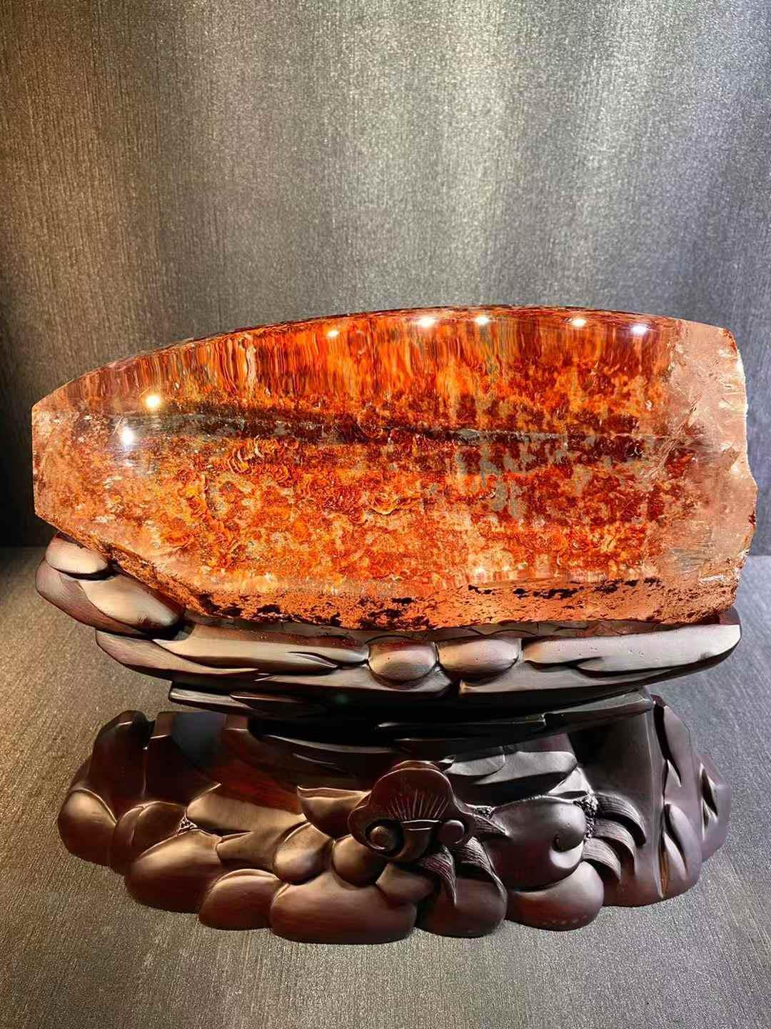 3.9kg Large Natural Ferruginous Quartz Fire Hematoid Quartz Crystal ...