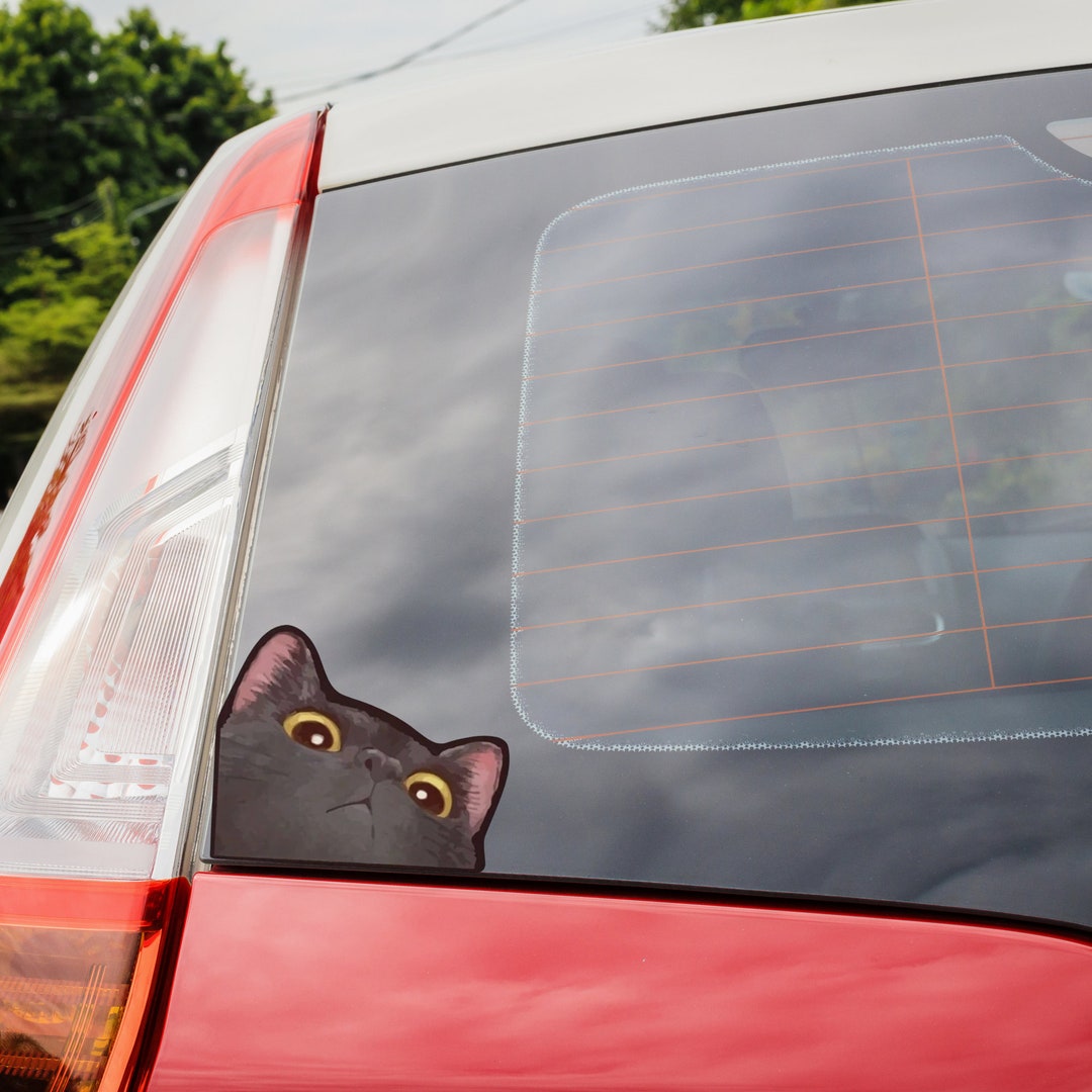 Cat Peeking Head Car Sticker,fun Vinyl Decal for Car, Funny Cat Sticker ...