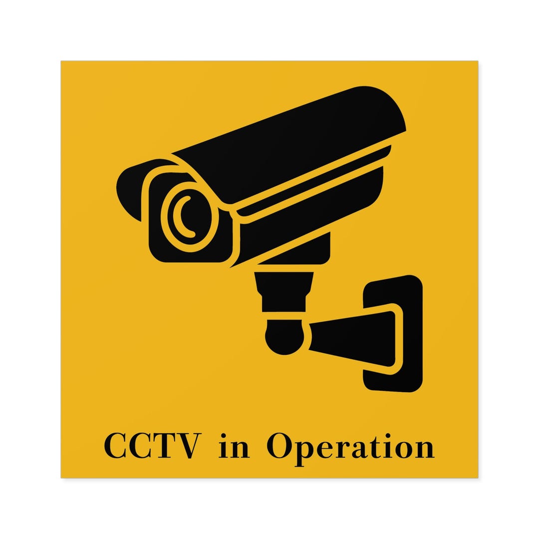 CCTV in Operation Sticker - 4, 5, 6 Inch Yellow Vinyl Decal ...