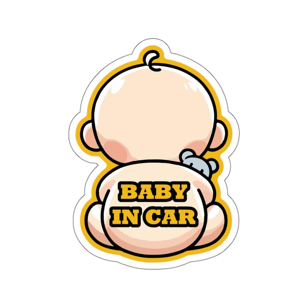 Baby in Car Sticker | Cute Rear View Baby Design | Safety Car Decal ...