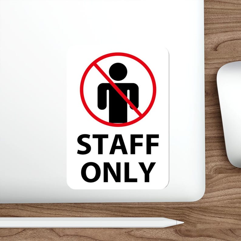 Staff Only Sign Sticker | No Entry Warning Decal | Restricted Area Door ...