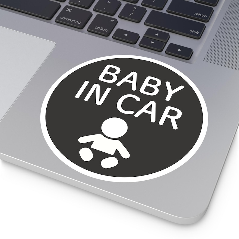 Baby in Car Sticker - Baby on Board Decal - Simple Black and White ...
