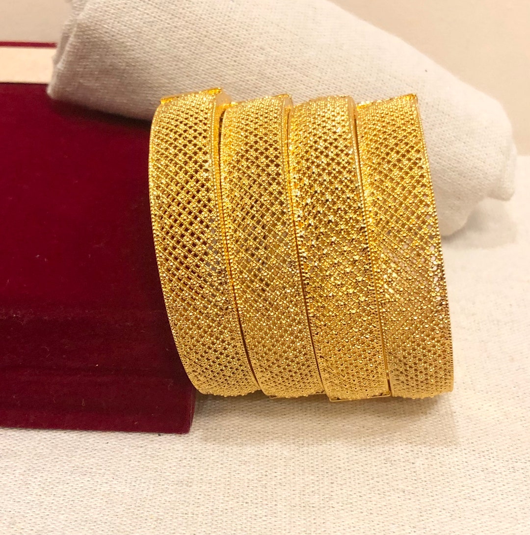 24k Gold Plated Bangles, Indian Bridal Bangles, Handmade Bracelet for ...