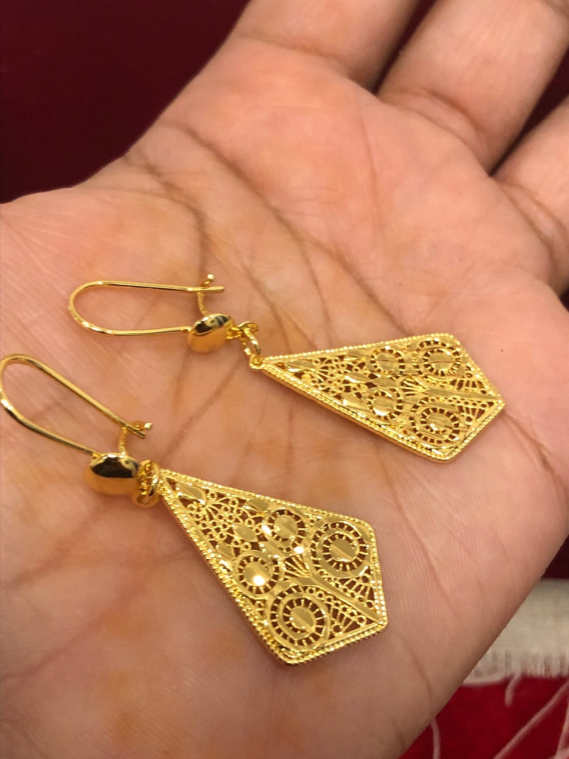 24 K Gold Filled Dangle and Drop Earrings, Bridal Jewelry - Etsy