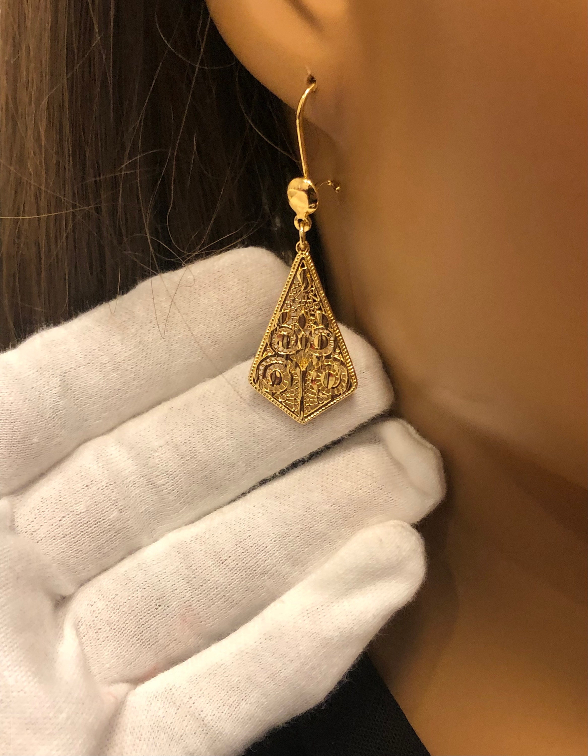 24 K Gold Filled Dangle and Drop Earrings, Bridal Jewelry - Etsy