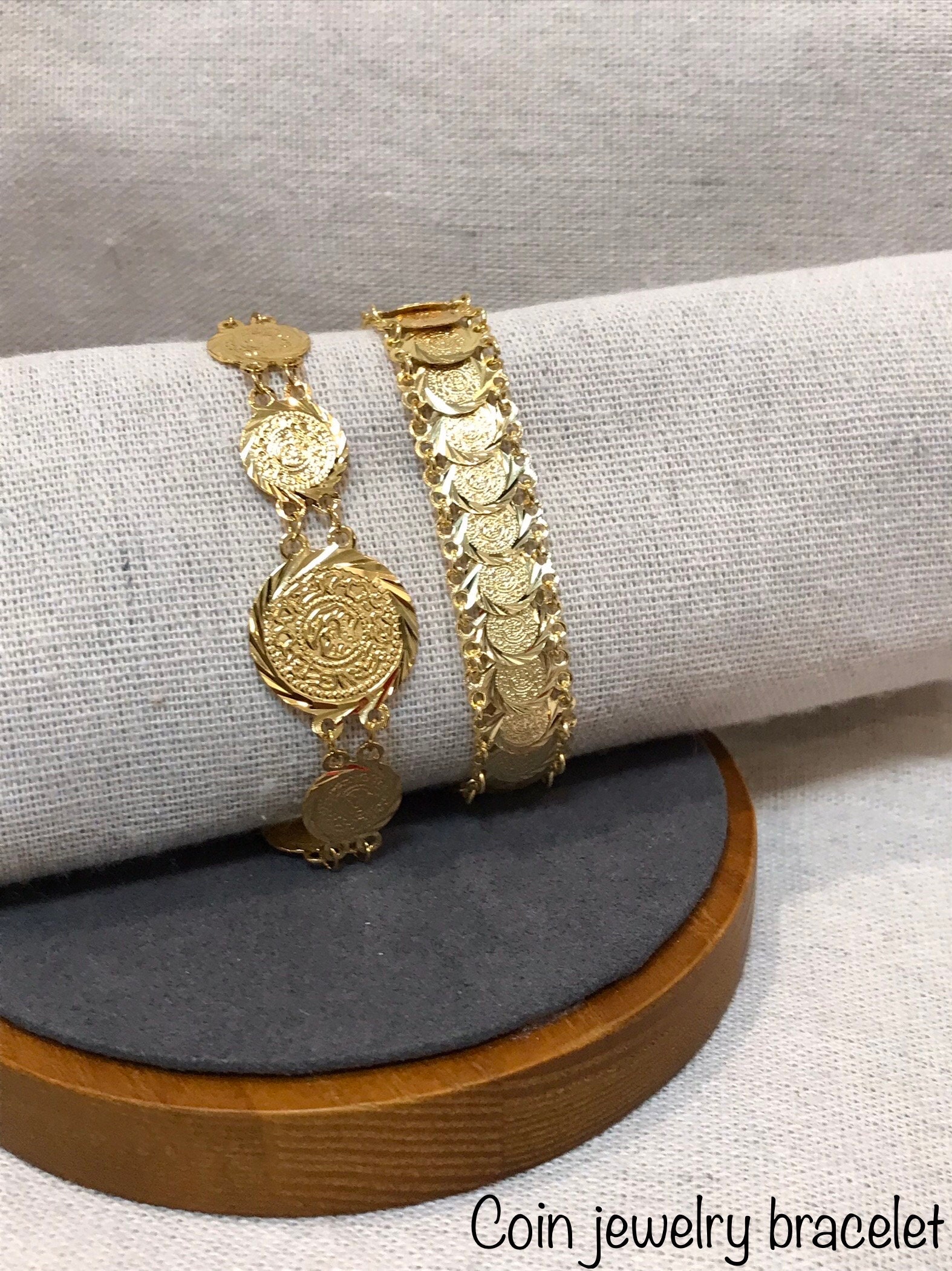 Bracelet, Charm Bracelet, Coin Bracelet - Etsy