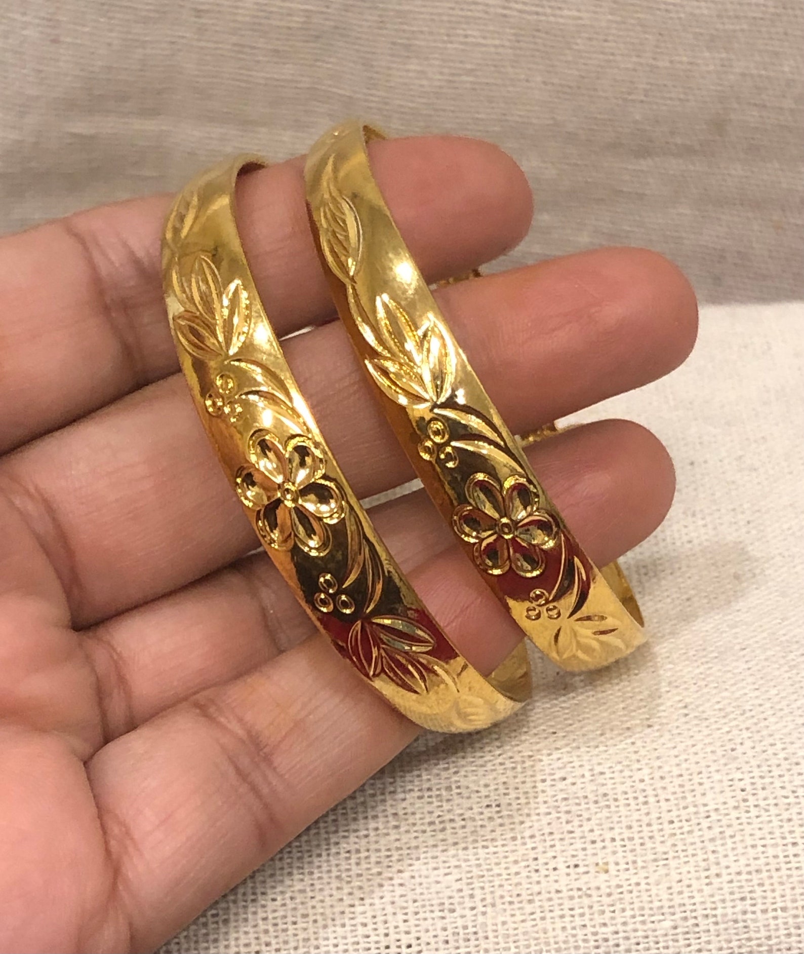18 K Gold Filled Bangles, Indian Bridal Bangles, Handmade Bracelet for ...