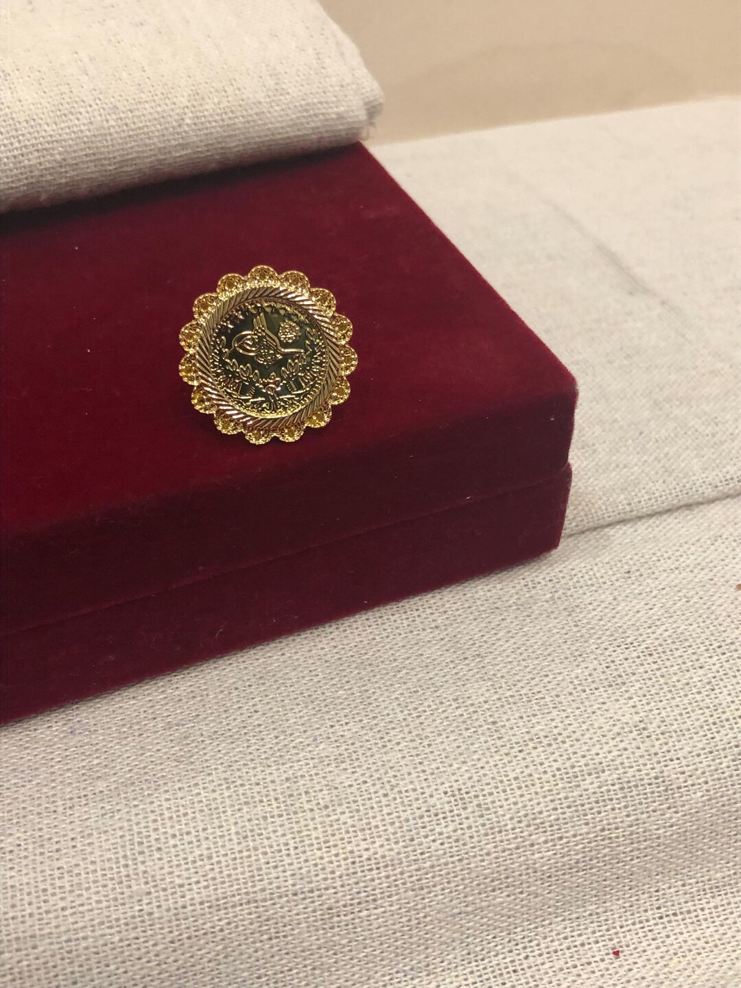 Gold Ring, Turkish Coin Ring, Lira Jewelry Ring, Middle East Fashion ...