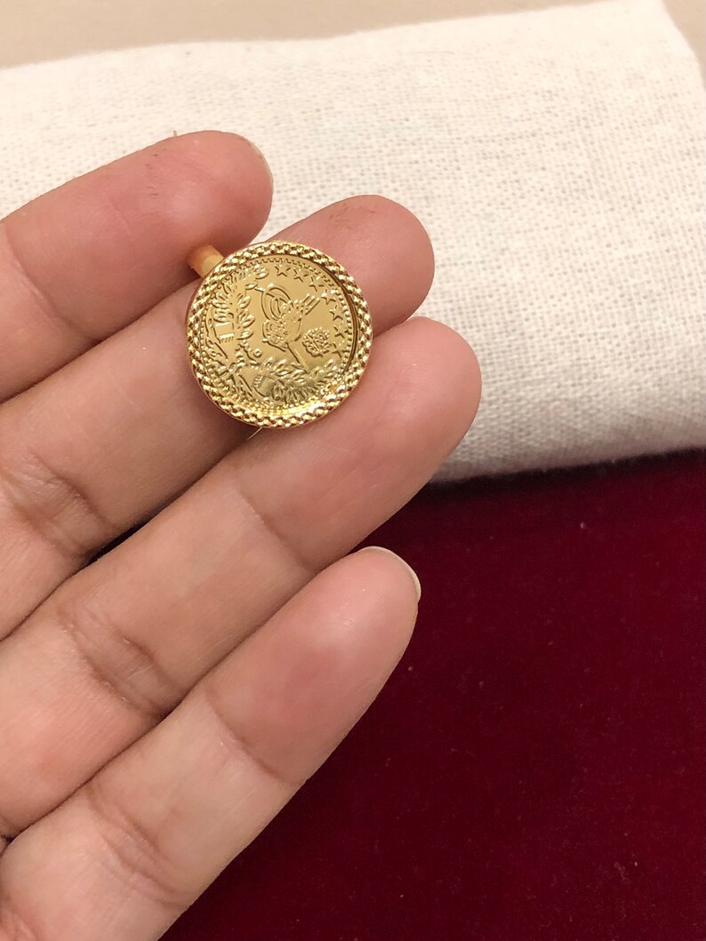 Gold Ring, Coin Ring, Lira Jewelry Ring, Middle East Fashion - Etsy