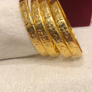 18 K Gold Filled Bangles, Indian Bridal Bangles, Handmade Bracelet for ...